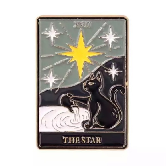 Jewelry | 63 The Star Cat Pouring Tarot Card Enamel Pin | Poshmark